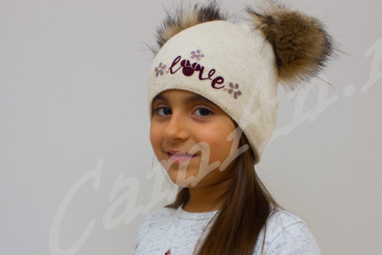 Caciula Crem Cu Mot Pentru Fete – L1 | Magazin Online Cu Incaltaminte ...